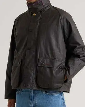 Barbour X Paul Smith Transport Windowpane Wax Jacket