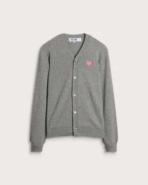 Play Comme Des Garcon Pink Heart Cardigan