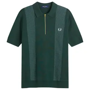 Fred Perry Panel Knitted Polo Shirt - Grassroots