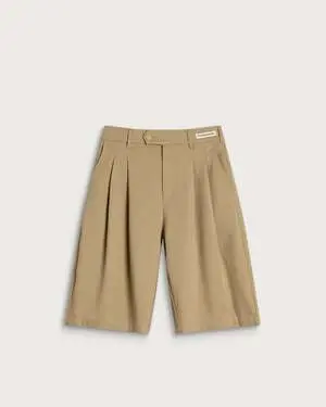 PORTER JAMES Double Pleated Shorts - Sand