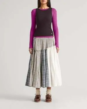 DAMSON MADDER Manon Layered Long Sleeve Top | Cotton/elastane | End Clothing