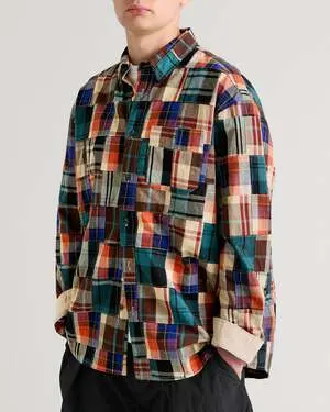 FRIZMWORKS Madras Patchwork Relaxed Shirt