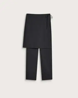 ST. AGNI Wool Sarong Pants - Dark Graphite