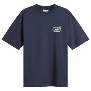 Drole De Monsieur Vine Embroidered Slogan T-shirt - Navy