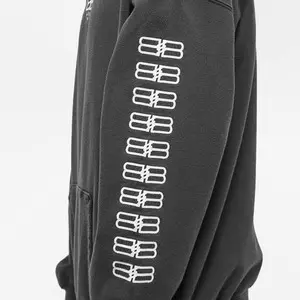 Balenciaga Embroidered Sleeve Bb Logo Popover Hoody