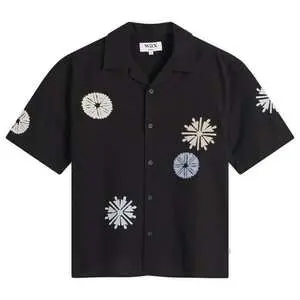 WAX LONDON Didcot Round Applique Vacation Shirt - Black/multi