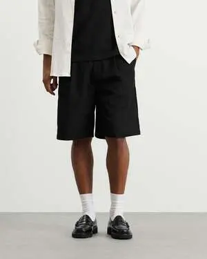 BOUND Wide Pleated Cotton Shorts
