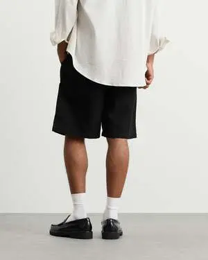 BOUND Wide Pleated Cotton Shorts