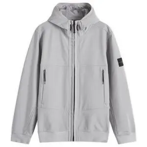 Stone Island Soft Shell-r Hooded Jacket - Grey