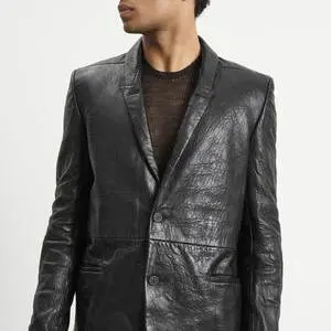 Rick Owens Leather Blazer Jacket