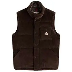 Moncler Agen Vest Maxi Corduroy Gilet Jacket - Brown