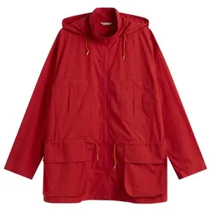 Auralee Cotton Lawn Hooded Blouson Jacket - Red