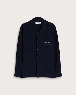 PALMES Western Camp Collar Shirt - Navy