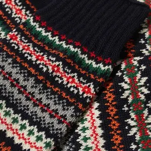 BEAMS Fair Isle Sock - Navy Base