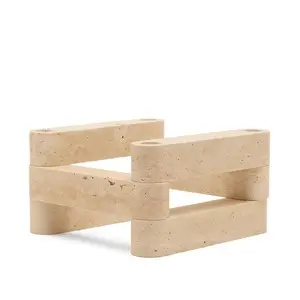 FERM LIVING Newel Modular Candle Holder Set Of 6 - Travertin