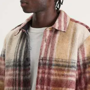 WAX LONDON Nolan Wool Blend Check Overshirt