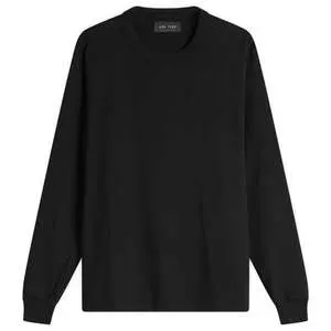 LES TIEN Heavyweight Binded Classic Long Sleeve T-shirt - Jet Black