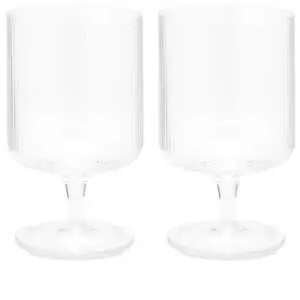 FERM LIVING Ripple Wine Glasses Set Of 2 - Clear