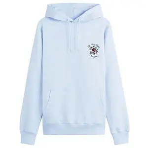 Drole De Monsieur Rose Slogan Hoodie - Light Blue