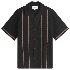 WAX LONDON Didcot Stripe Dobby Shirt - Black/multi