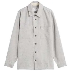 WAX LONDON Whiting Wool Fleck Overshirt - Blue