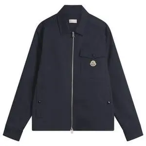 Moncler Gabardine Cotton Shirt Jacket - Navy