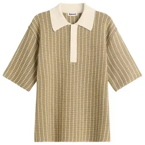 JIL SANDER Cotton Bi-colour Net Stitch Polo - Deer