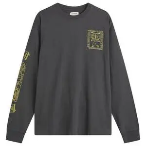 DAMSON MADDER The Reader Long Sleeve T-shirt - Charcoal