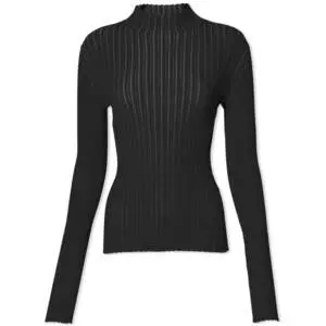 Acne Studios Ribbed Crew Knit Sweatshirt - Black