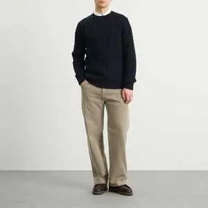 BEAMS Cable Knit Crew Neck Jumper