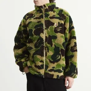 A BATHING APE Abc Camo One Point Boa Fleece Jacket