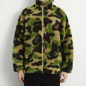 A BATHING APE Abc Camo One Point Boa Fleece Jacket