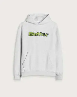 BUTTER GOODS Ripstop Logo Applique Hoodie - Ash