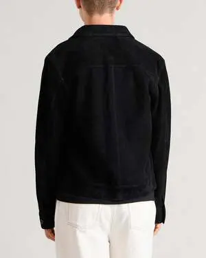 AMI Paris Suede Jacket With Embossed Adc