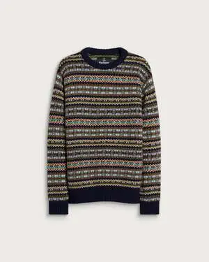 Barbour Scottish Made Fairisle Crew - Navy