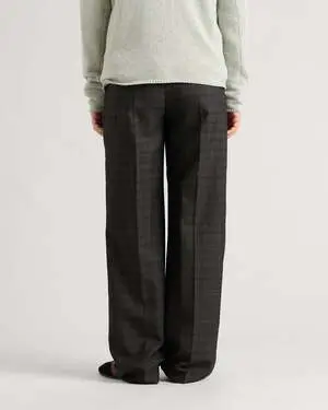 Dries Van Noten Penrud Abstract Check Wool Trousers