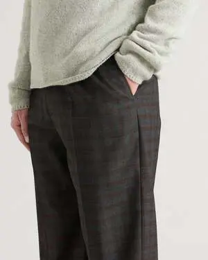 Dries Van Noten Penrud Abstract Check Wool Trousers