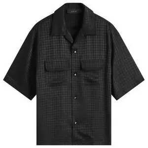 Amiri Ma Quad Jacquard Camp Shirt - Black