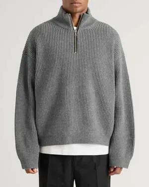 DANIEL SIMMONS Merino Knit Q-zip Jumper