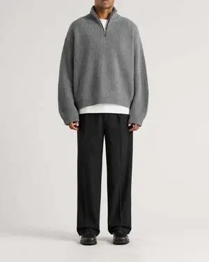 DANIEL SIMMONS Merino Knit Q-zip Jumper