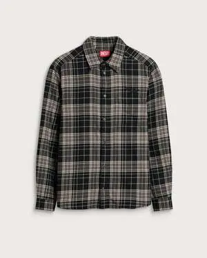 DIESEL® Stone Washed Check Shirt - Black