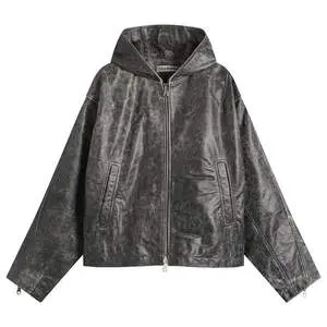 COLE BUXTON Cb Hooded Leather Jacket
