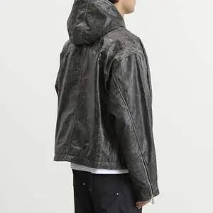 COLE BUXTON Cb Hooded Leather Jacket