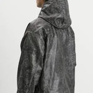 COLE BUXTON Cb Hooded Leather Jacket