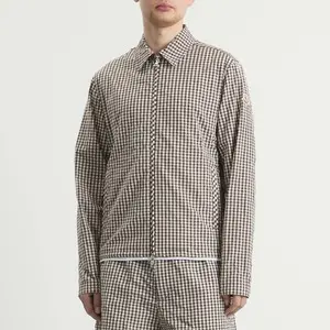 Moncler Checked Zip Up Shirt Jacket