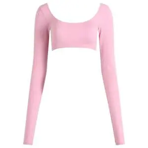 SKIMS Seamless Sheer Wool Long Sleeve Crop Top