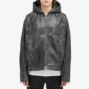 COLE BUXTON Hooded Leather Jacket