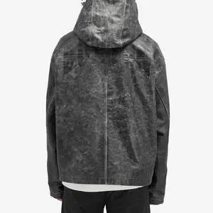 COLE BUXTON Hooded Leather Jacket