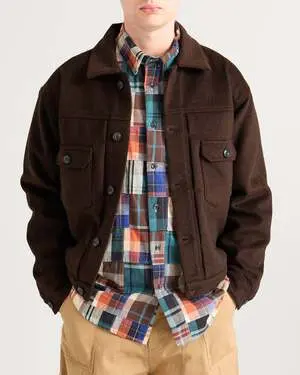 FRIZMWORKS Solid Wool Trucker Jacket
