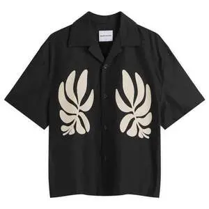 MKI MIYUKI ZOKU Presented Botanical Print Vacation Shirt - Black